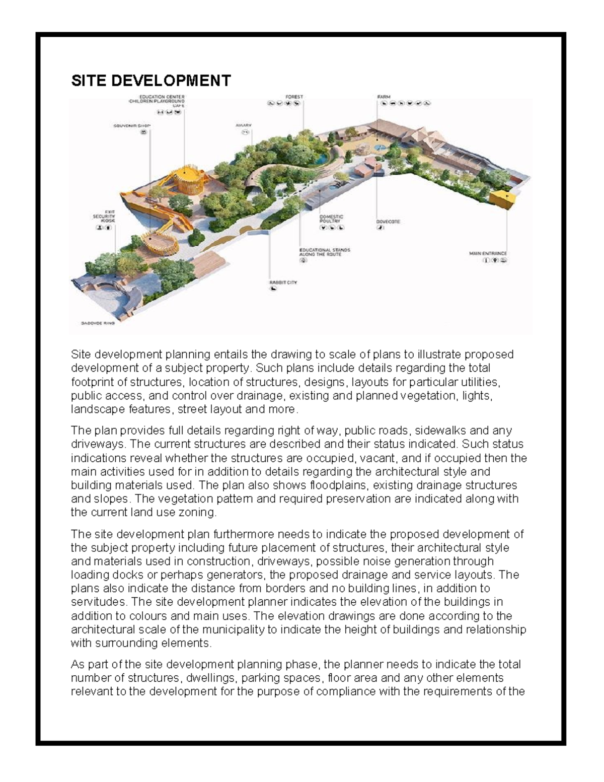 Site Development Planning: Comprehensive Guide and Key Elements - Studocu