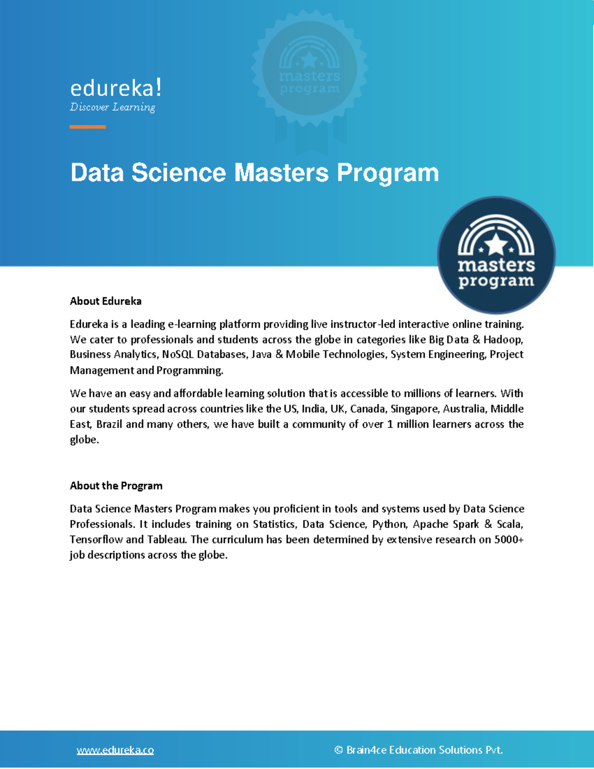 Data Science Masters Program- Curriculum-updated 2019 - edureka ...