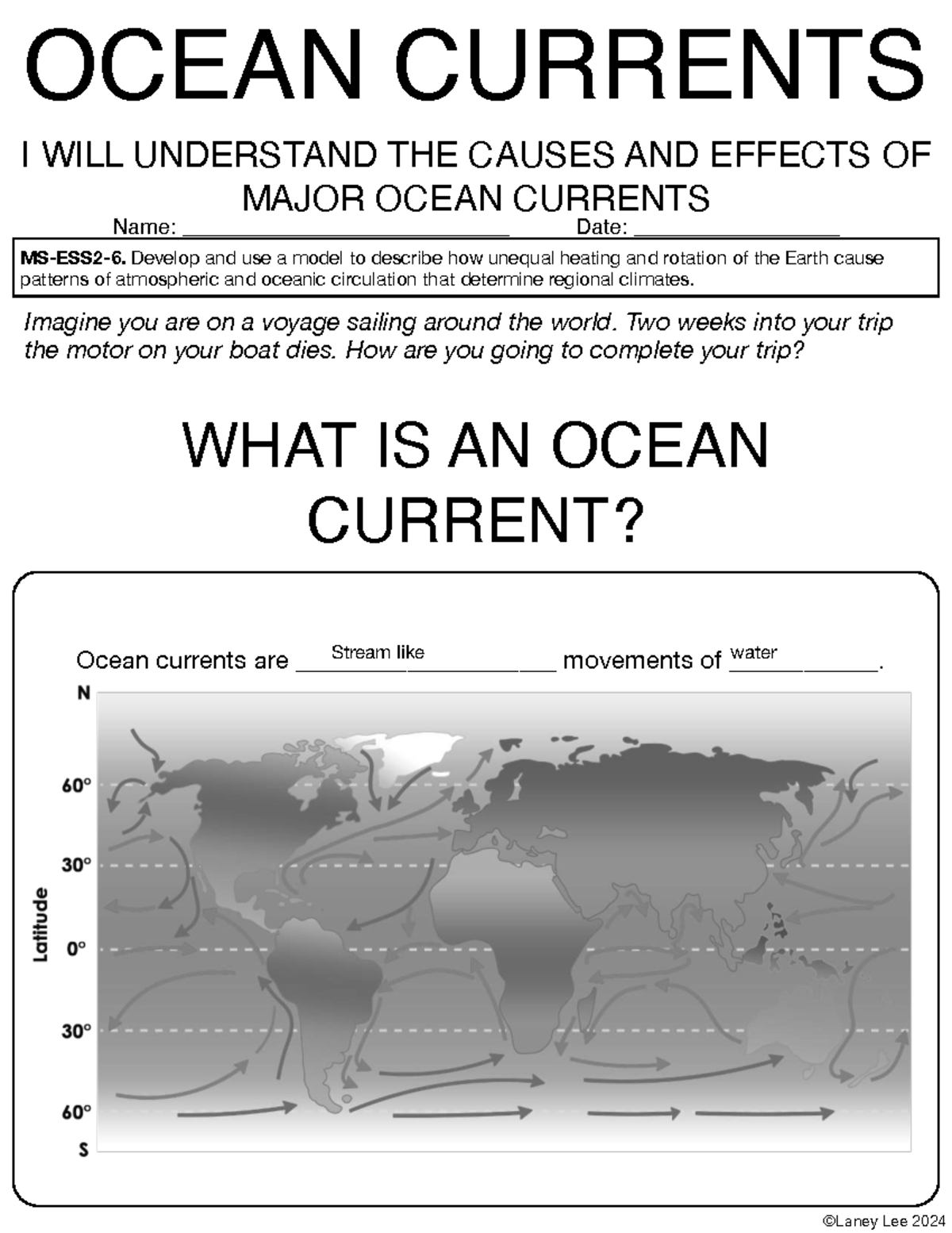 Ocean currents guided Notes - OCEAN CURRENTS ####### Name ...