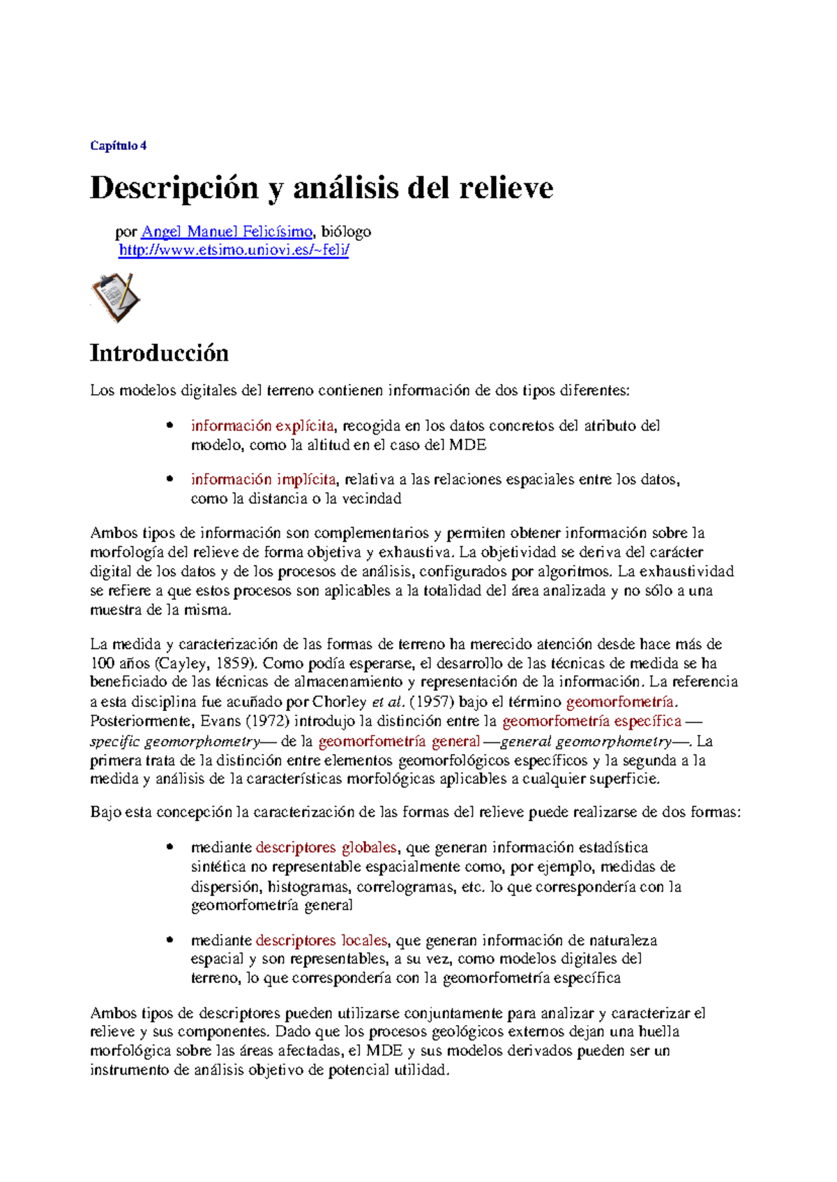 Tema 4 - Análisis del Relieve y Modelos Digitales del Terreno - Studocu