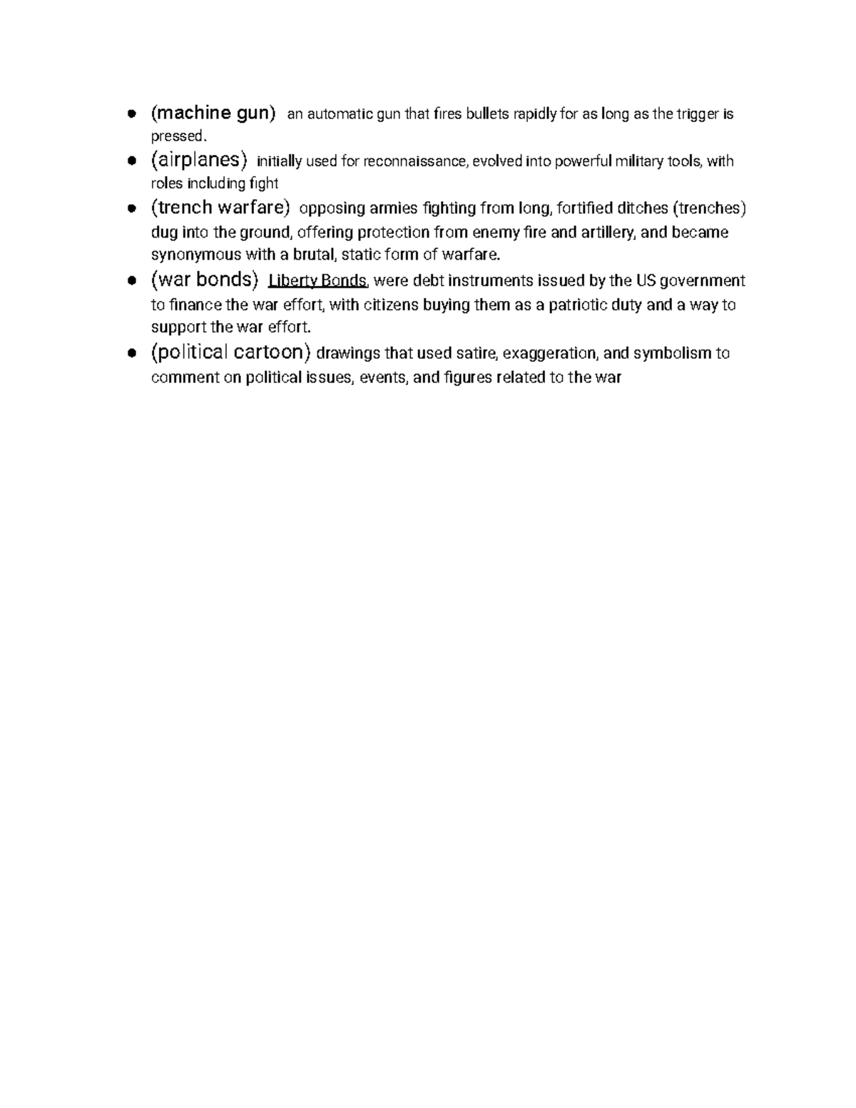 World War 1 Collage Activity: Key Concepts and Artifacts - Studocu