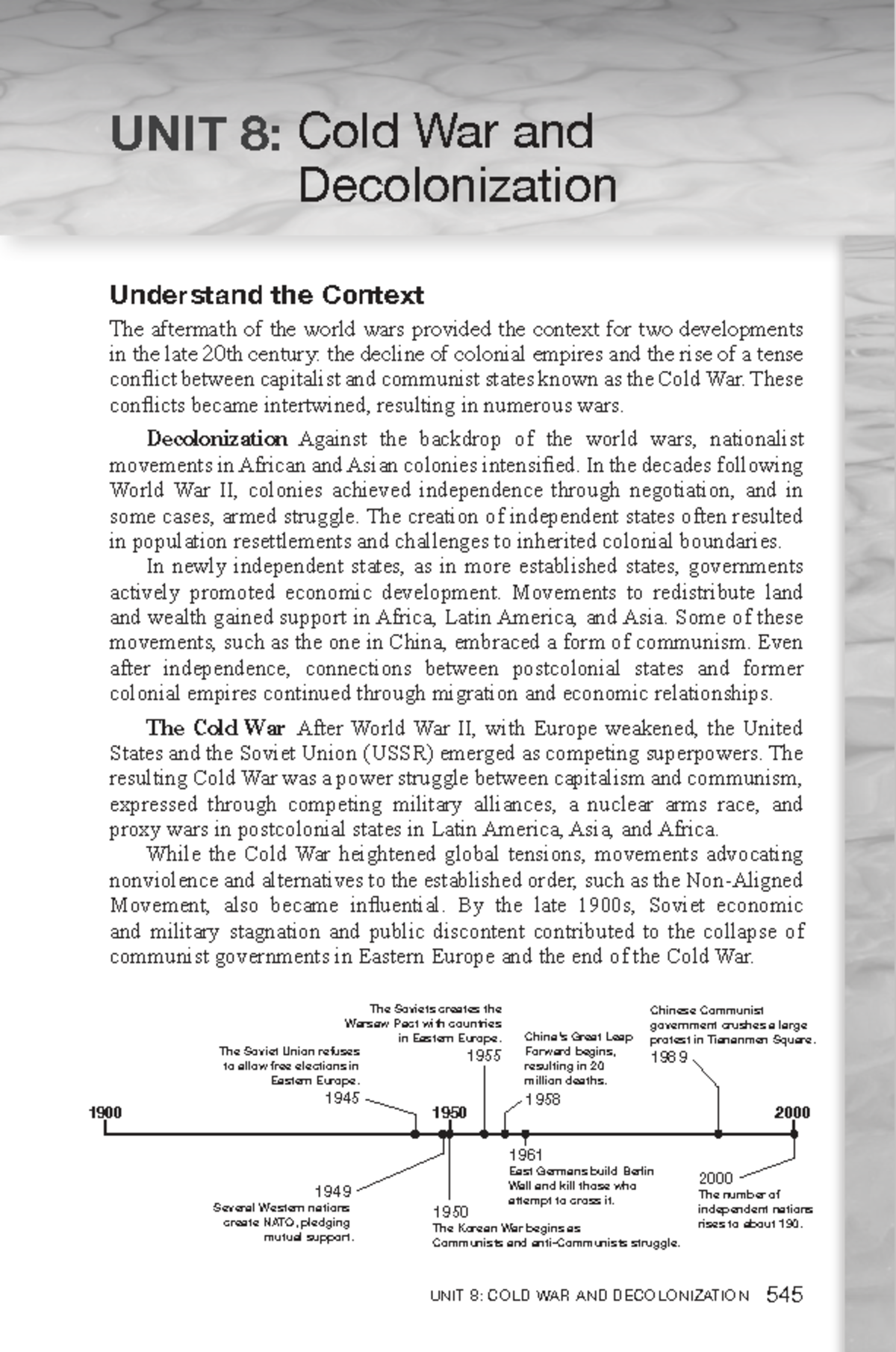 Unit 8 Review: Cold War and Decolonization in Modern History - UNIT 8 ...