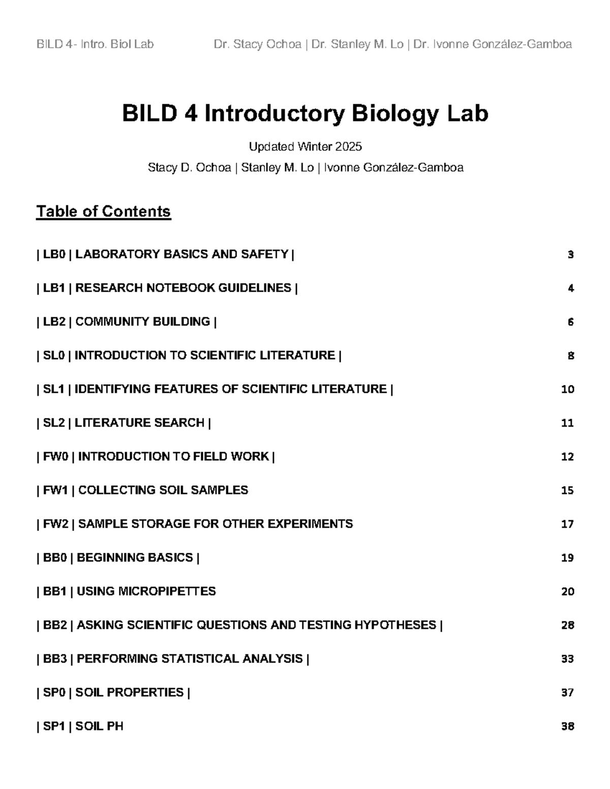BILD 4 Introductory Biology Lab Manual - Winter 2025 Edition - Studocu