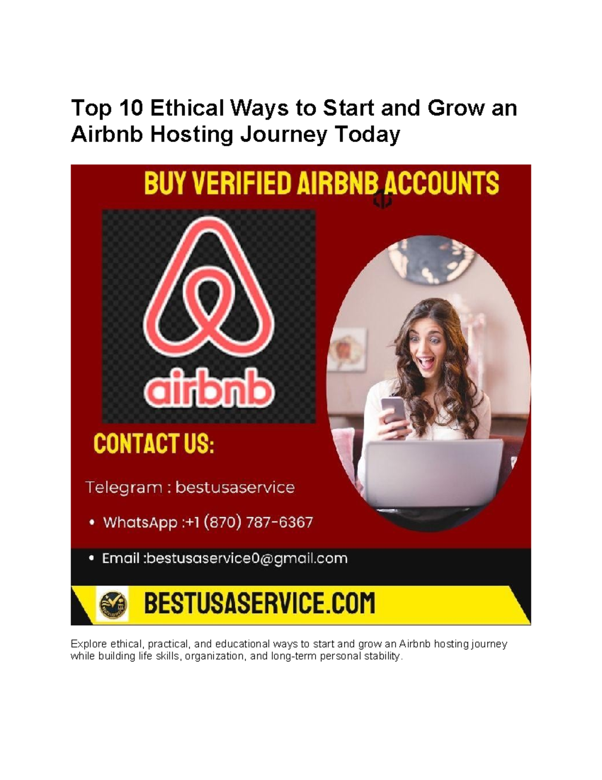 Top 10 Ethical Strategies for Growing Your Airbnb Hosting Journey - Studocu