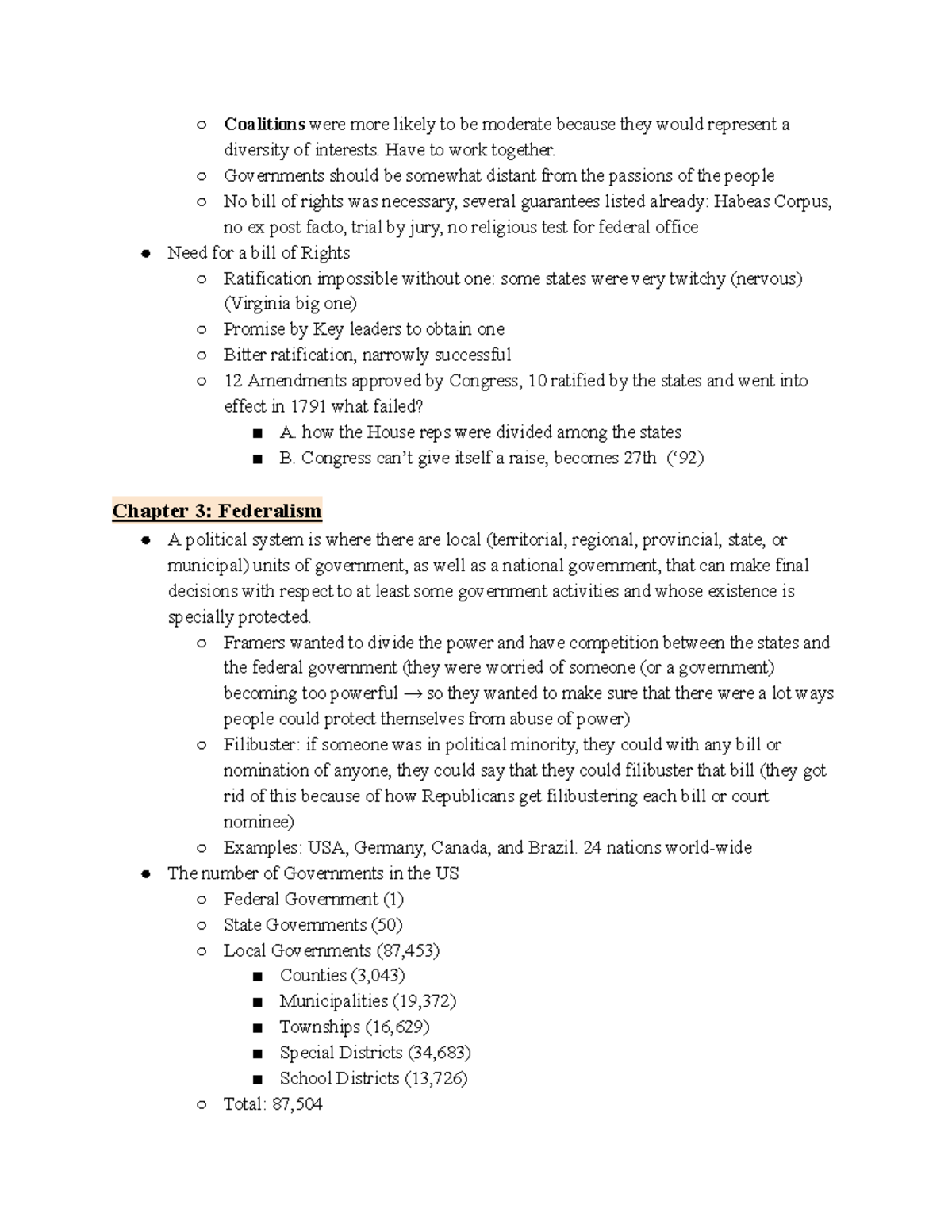Civics Lecture Notes 2: Understanding Federalism & Congress Insights ...