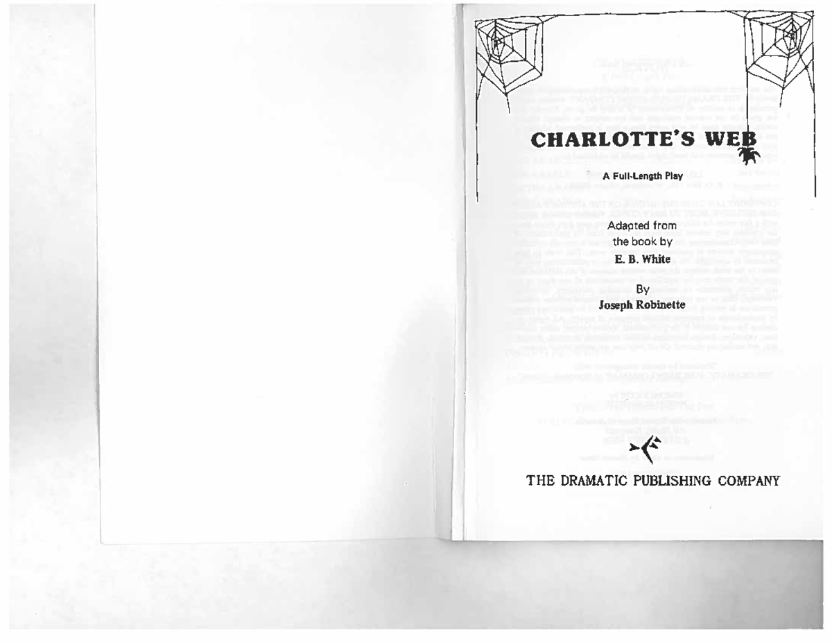 WEB 1: Full-Length Script of "Charlotte's Web" Adapted from E.B. White ...