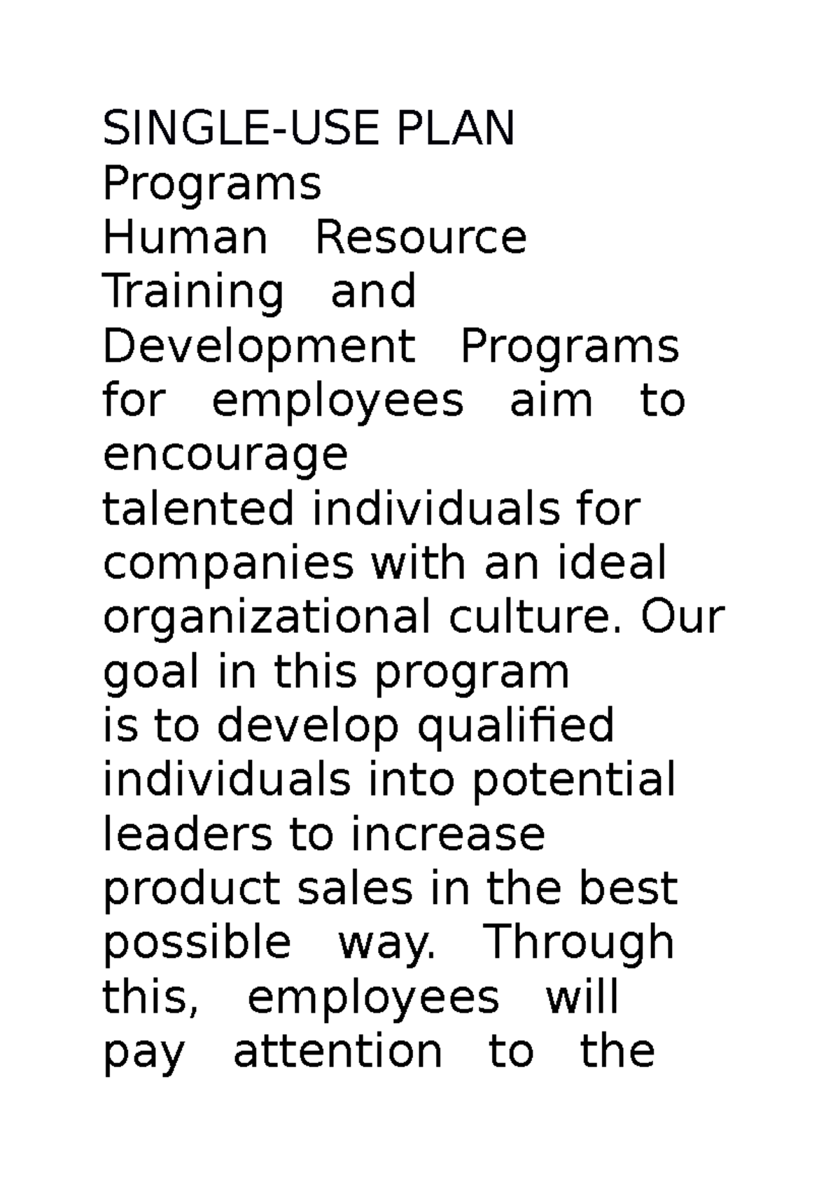 Single-USE PLAN FUNDAMENTALNOF MANAGEMENT MGT162 - SINGLE-USE PLAN ...