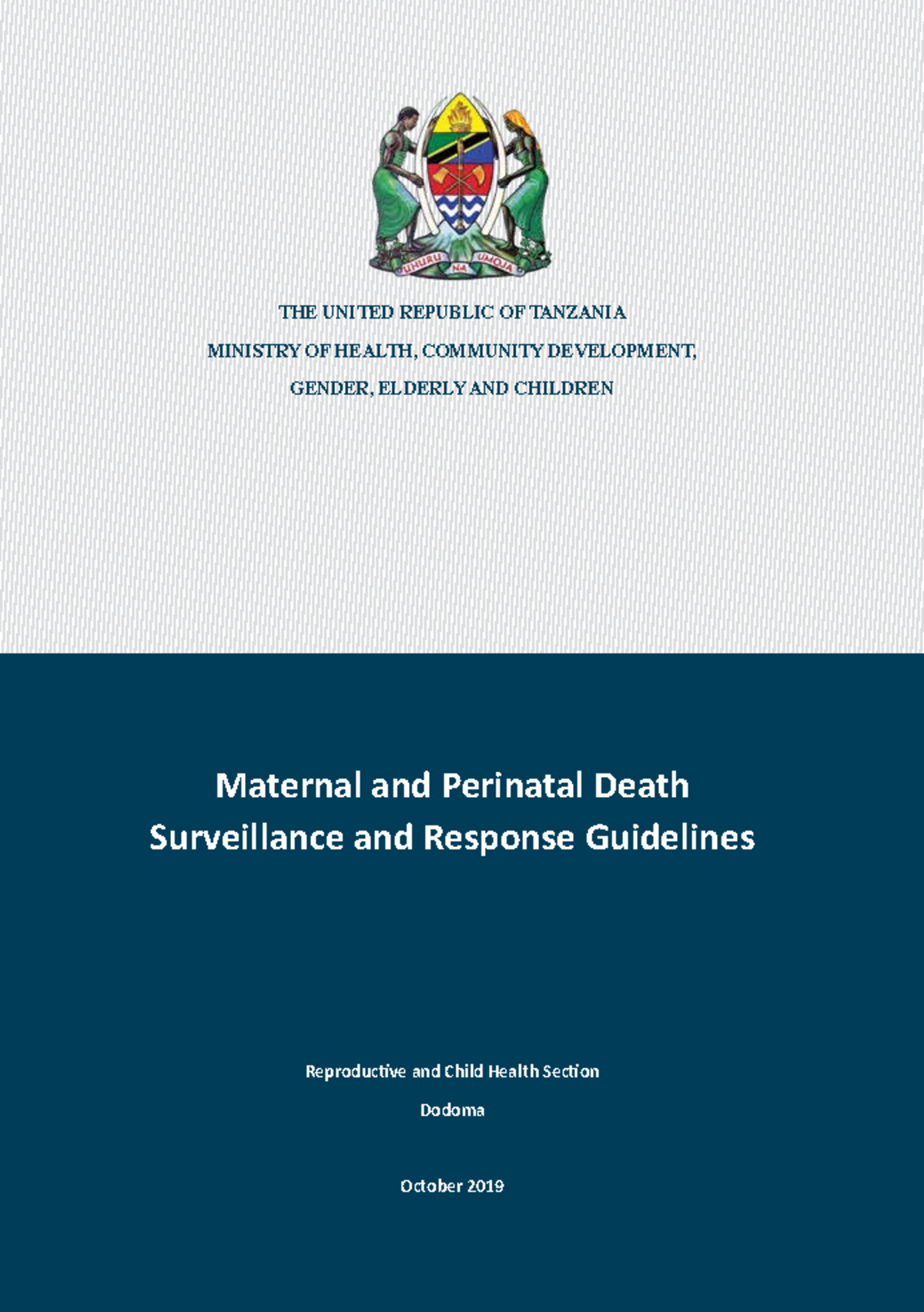 MPDSR Guidelines: Maternal and Perinatal Death Surveillance in Tanzania ...