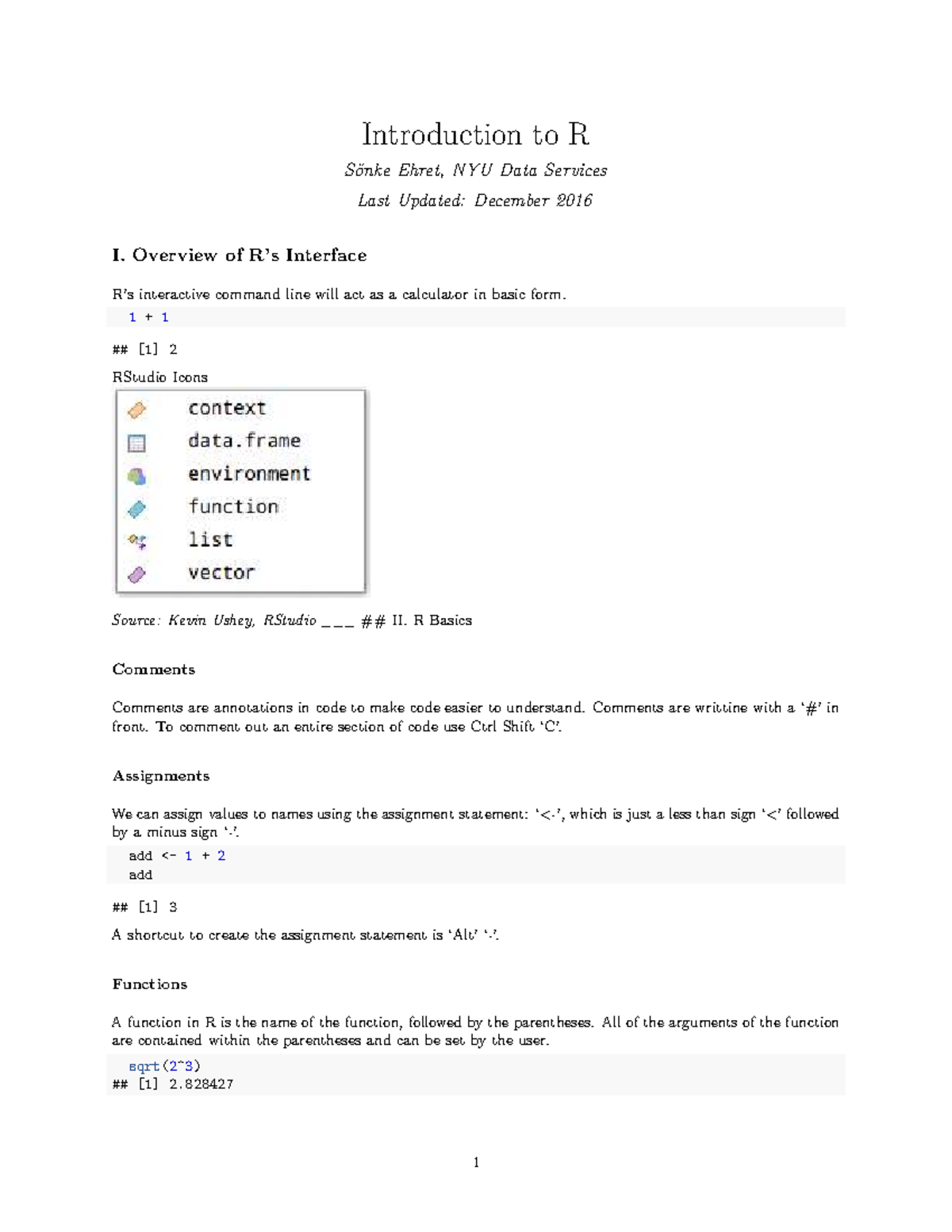 Introduction to R Programming Basics - NYU Data Services - Studocu