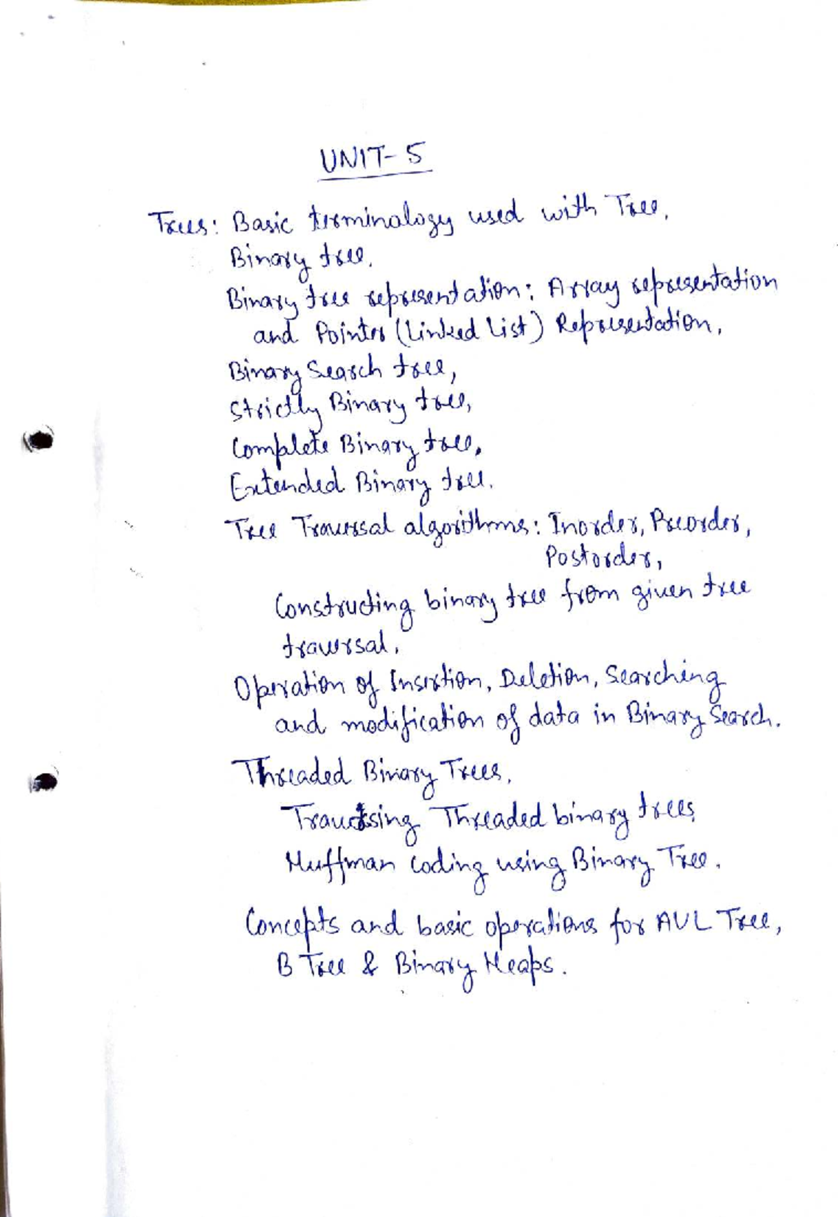 DS 5.1: Comprehensive Overview of Binary Trees and Operations - Studocu