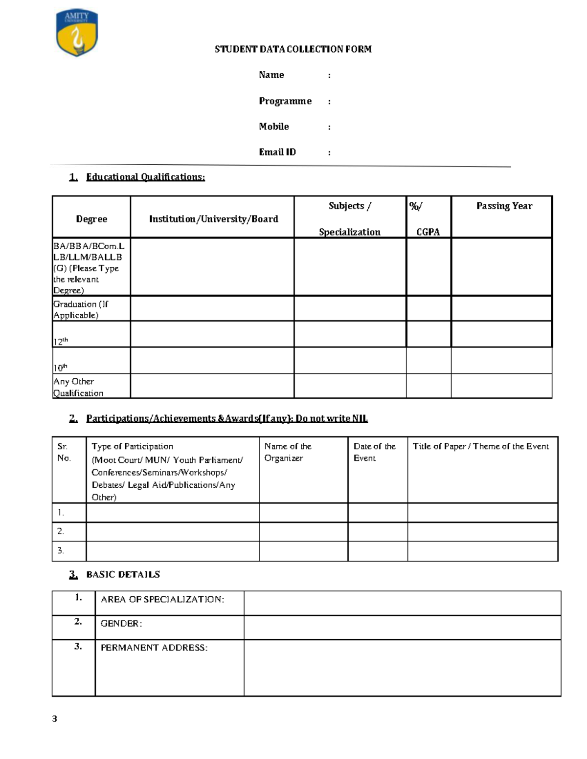 STUDENT DATA COLLECTION FORM - Notice No 2 for 2026 Batch - Studocu