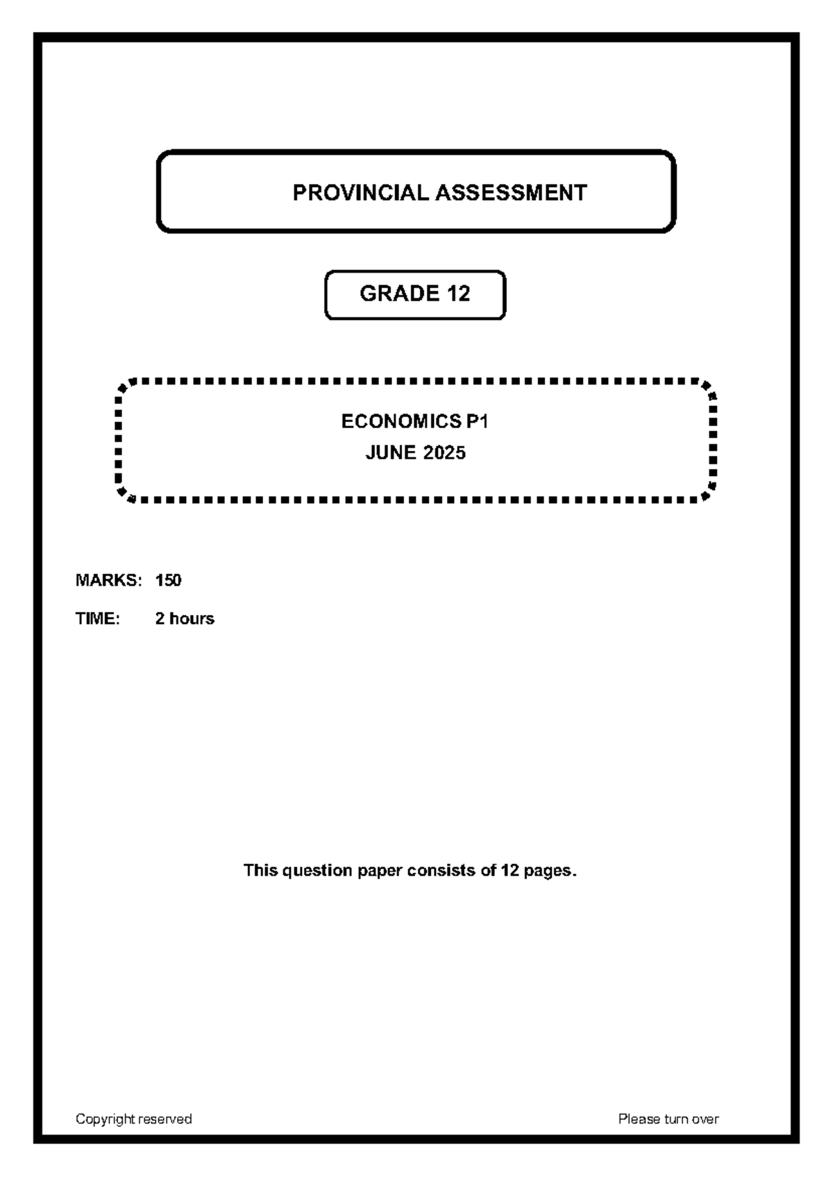 Grade 12 Economics P1 June 2025 Revision Notes - Studocu