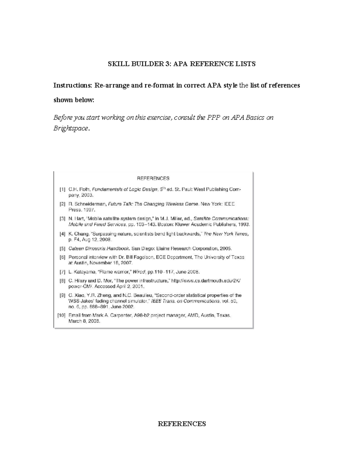 SKILL BUILDER 3: APA Reference Lists Guide - Studocu