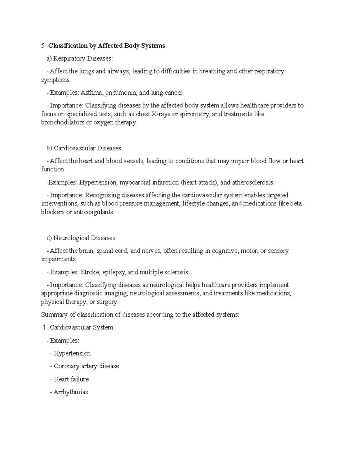 5. Classification of Diseases by Affected Body Systems - Anatomy Notes ...