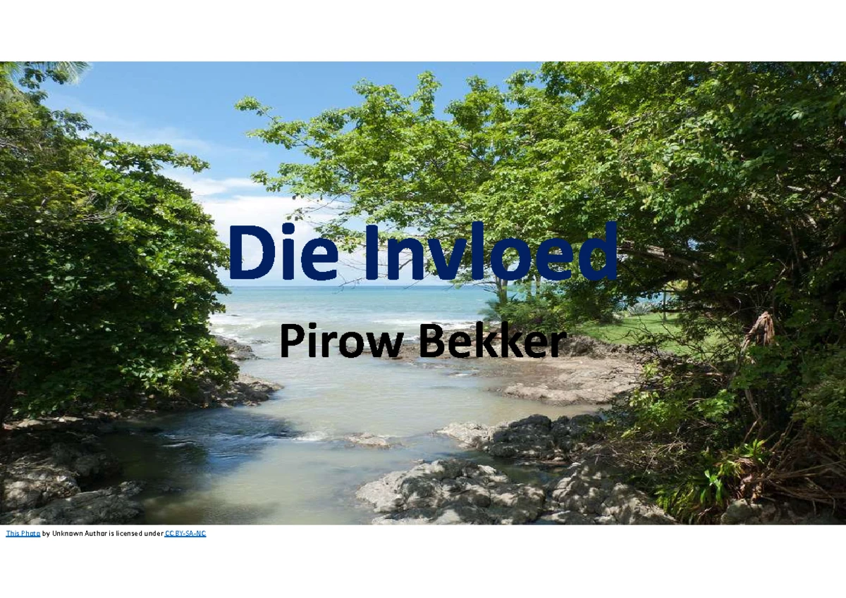 Die Invloed van Water in Die Storie: Notas en Ontleding - Studocu