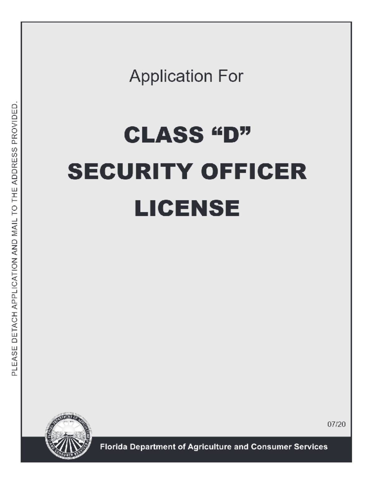 D License Application for Class Security Officer in Florida - Studocu