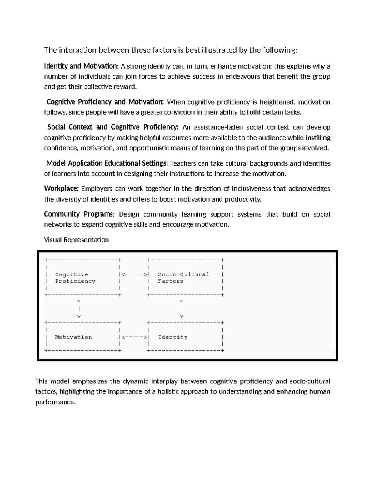 Identity, Motivation, and Cognitive Proficiency: An Inclusive Model ...