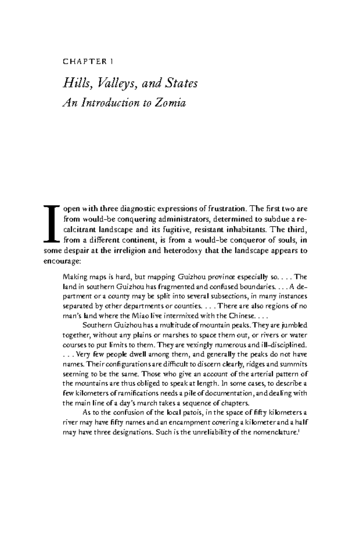 CHAPTER 1: Hills, Valleys, and States - An Introduction to Zomia - Studocu