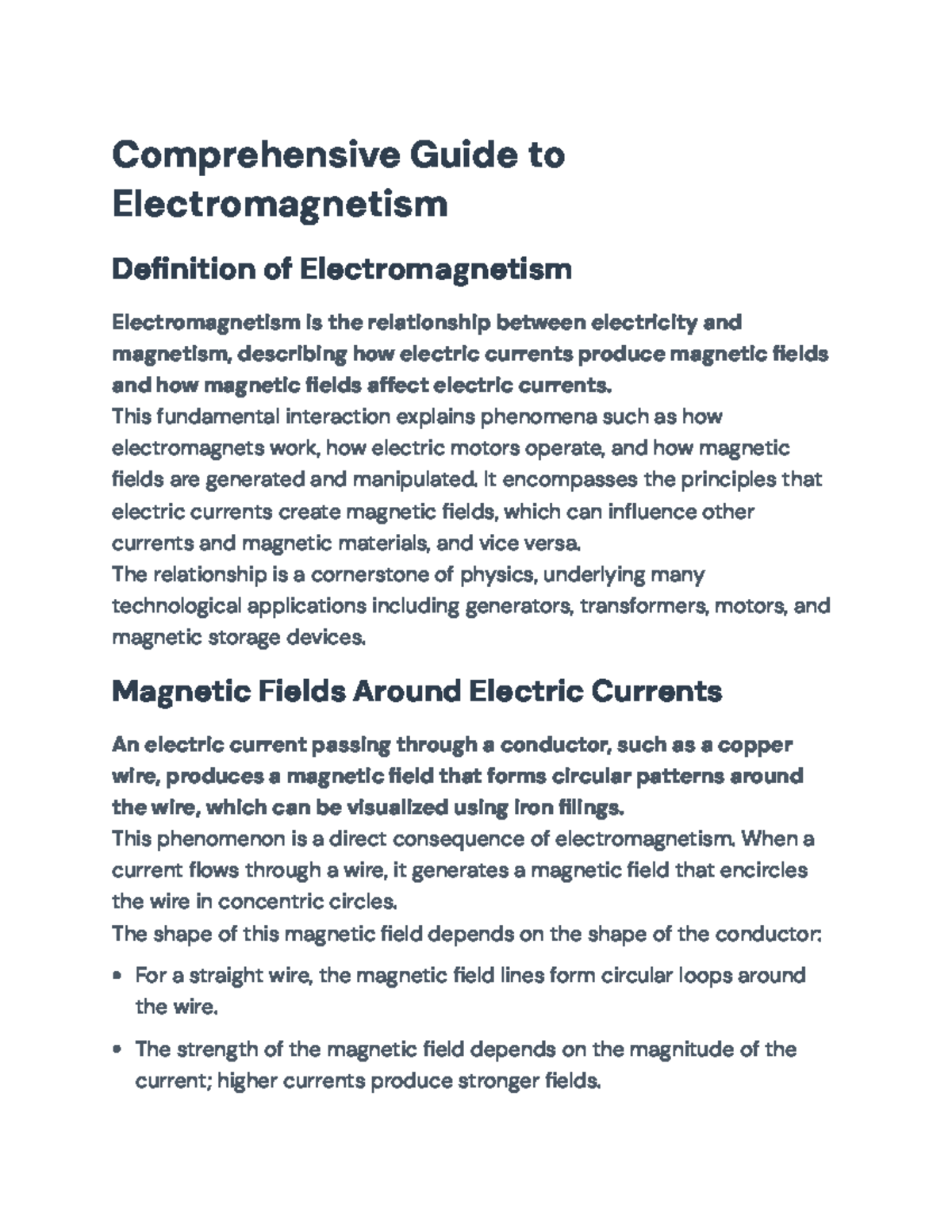 Comprehensive Guide to Electromagnetism: Concepts & Applications - Studocu