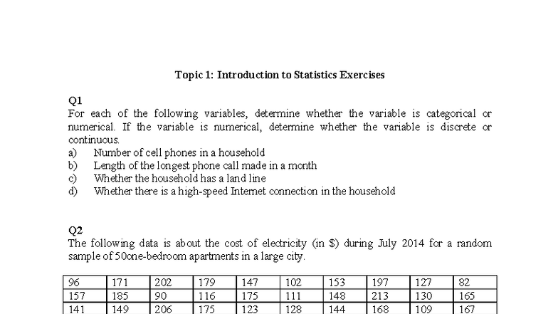 Topic 1: Intro to Stats Exercises - Categorical & Numerical Variables ...