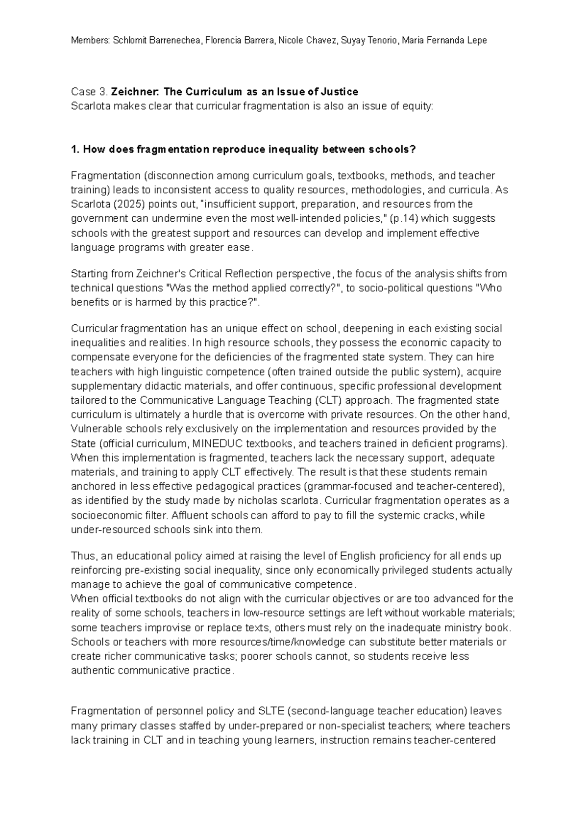 Case Study: The Curriculum as an Issue of Justice (EFL 2025) - Studocu
