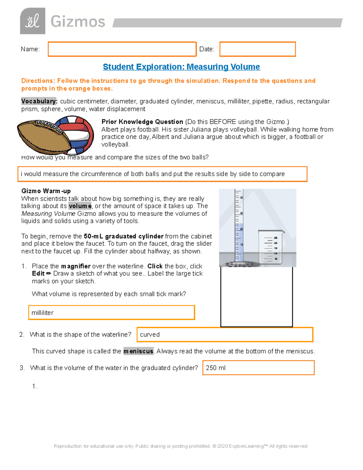 Measuring Volume Gizmo Exploration SE - Final Exam Study Guide - Studocu