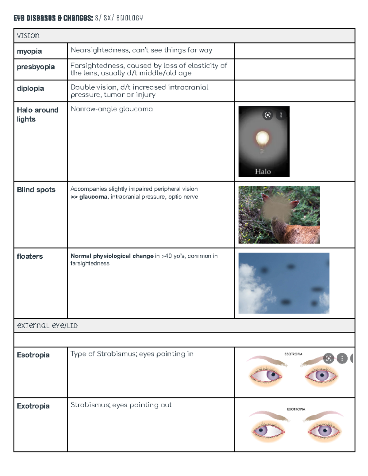 Health Assessment Lecture Notes - Eyes and Eye diseases - Eye Diseases ...