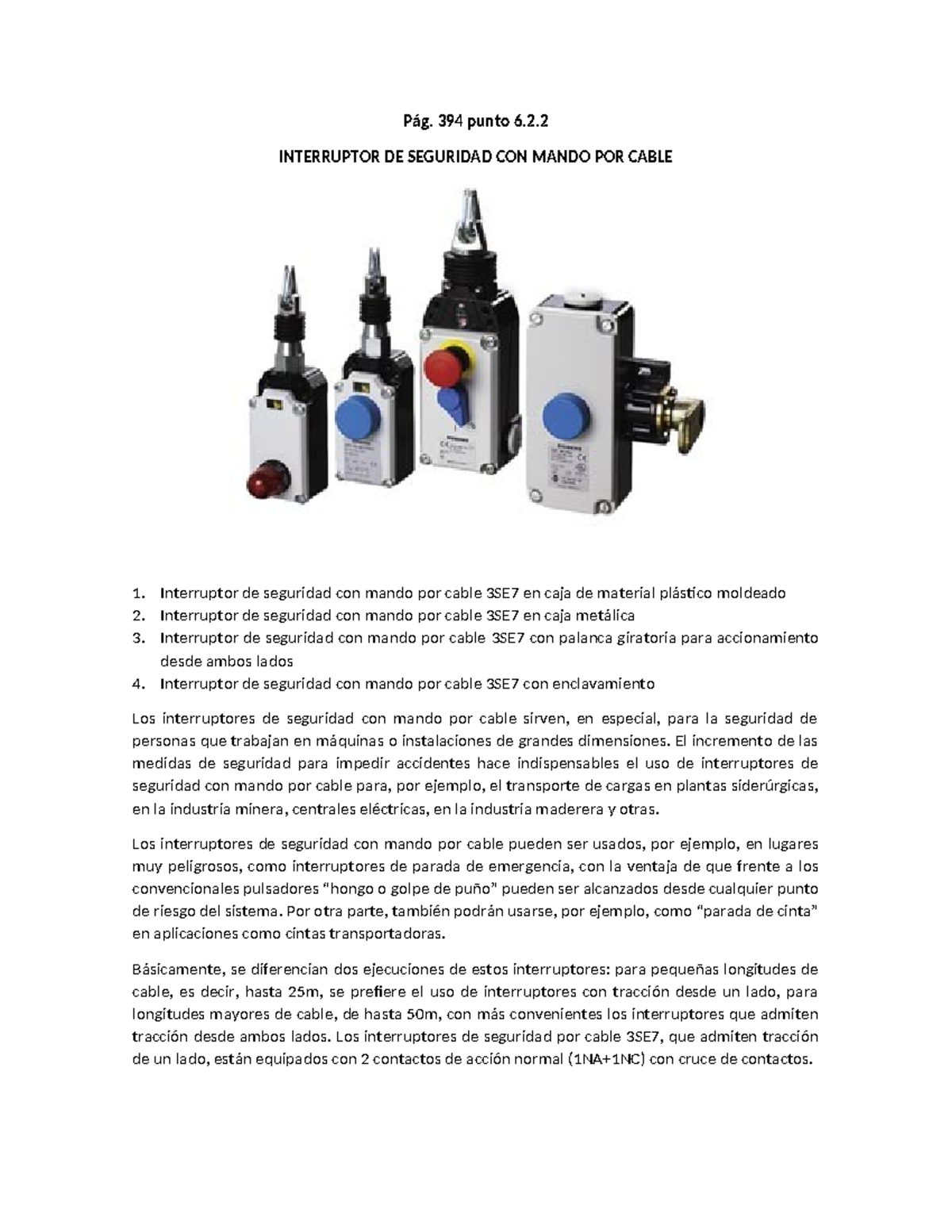 Interruptor de Seguridad con Mando por Cable 3SE7: Funciones y Usos ...