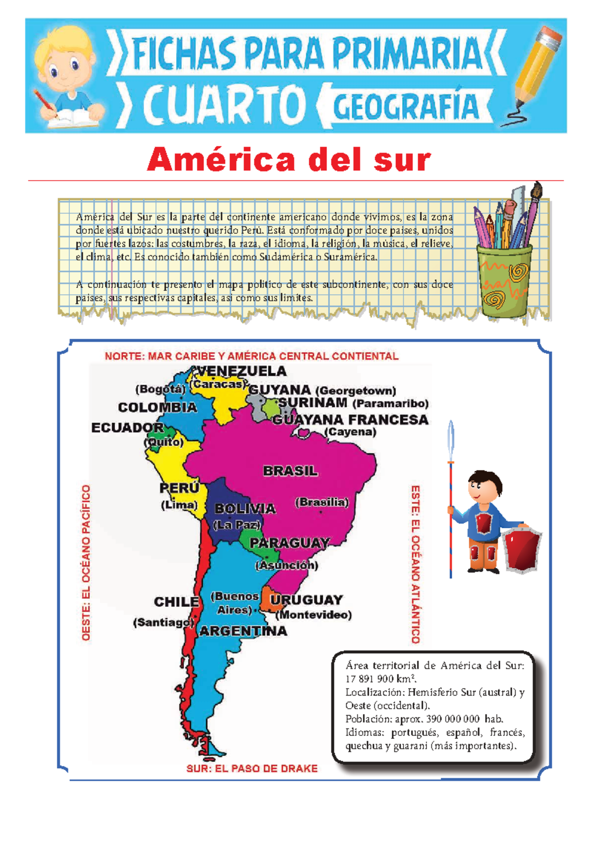 América del Sur para Cuarto Grado de Primaria - América del Sur es la ...