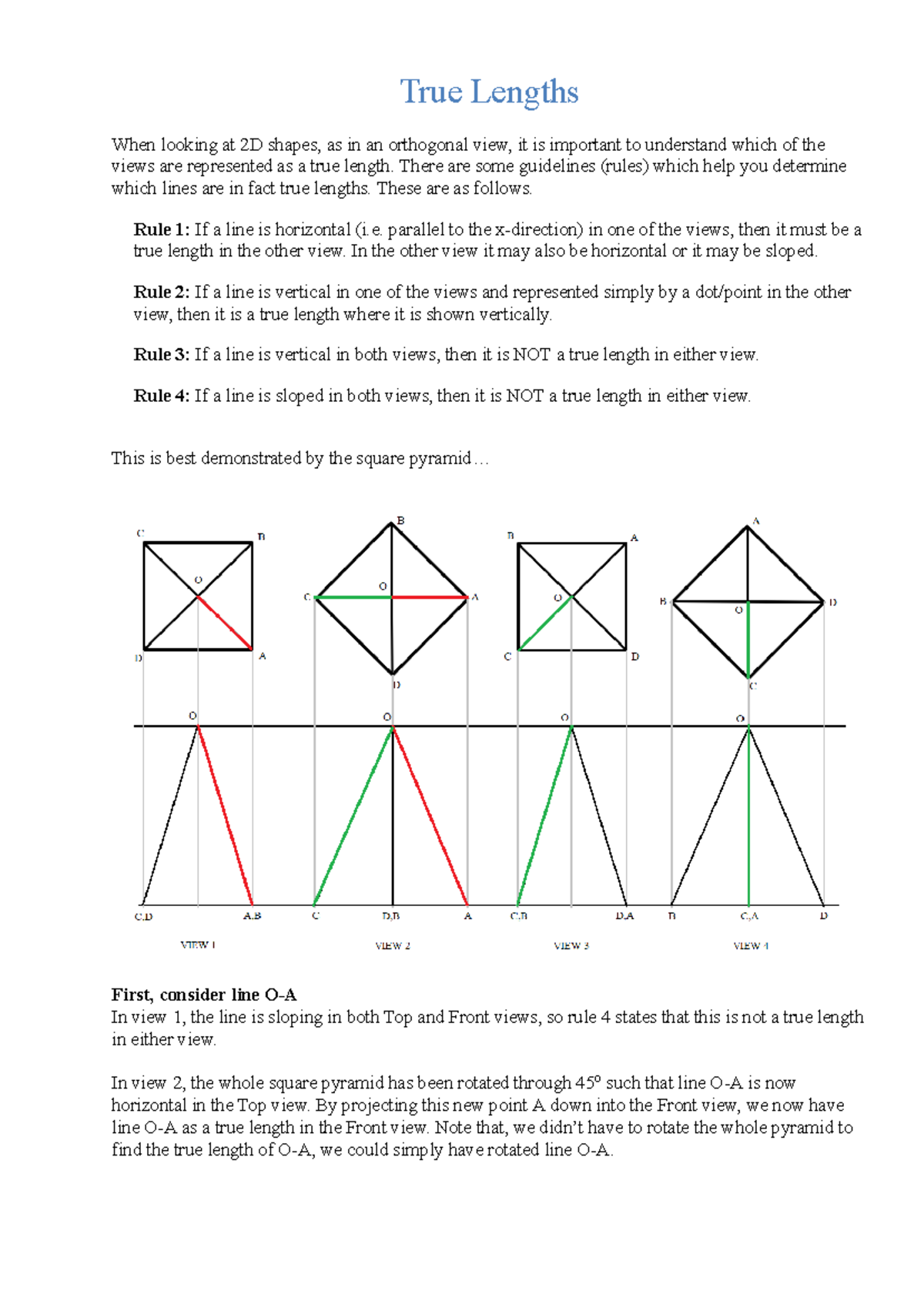 True Lengths from Orthogonal Views: Guidelines and Rules - Studocu
