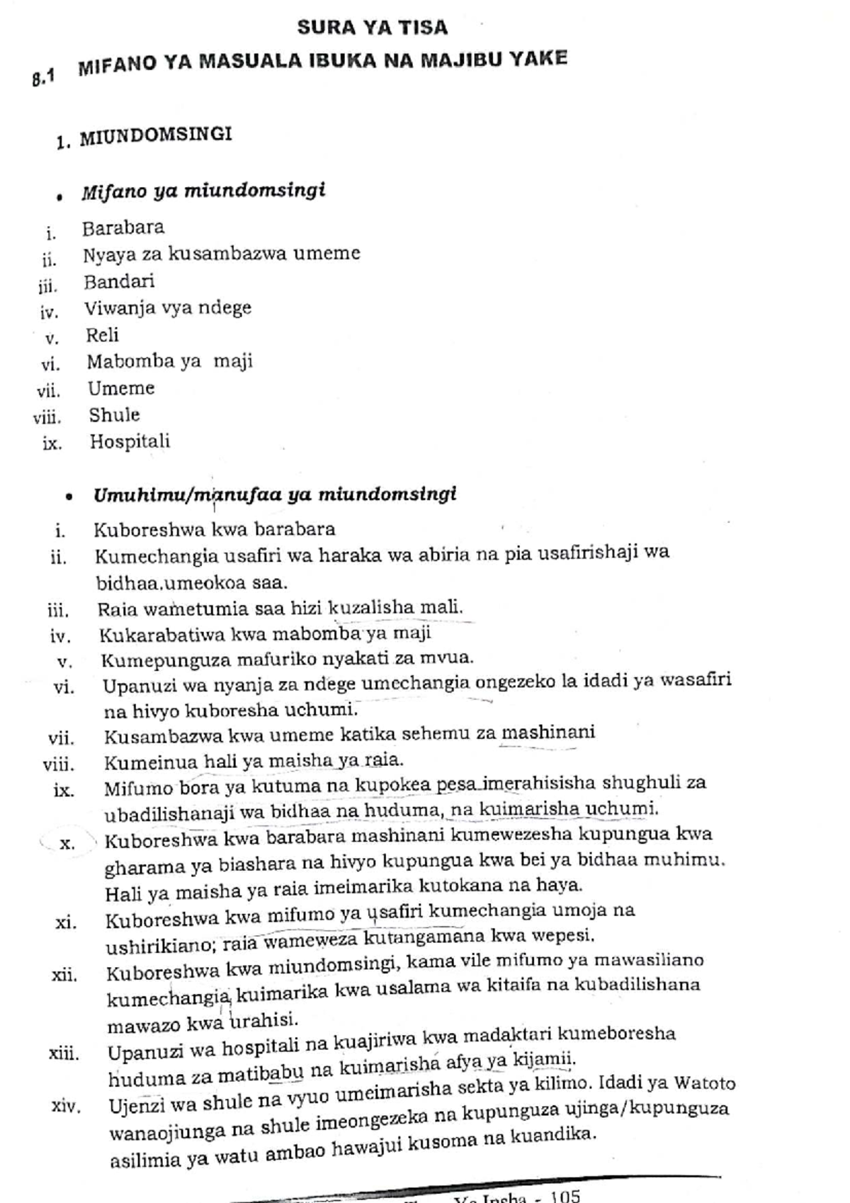 Hoja za Insha za Mjadala: Mifano na Majibu ya Masuala Iliyotajwa 8.1 ...