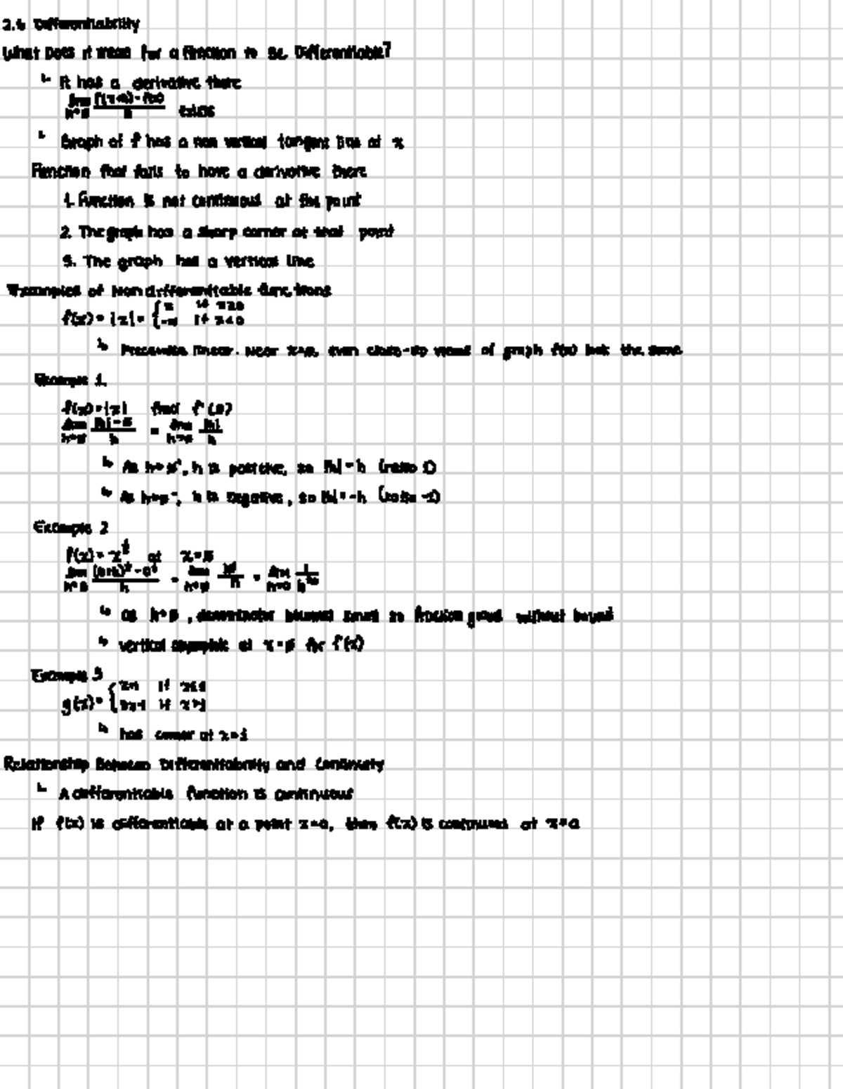 Textbook notes for mat135 - 2. 6 Differentiability What DoesIt mean for ...