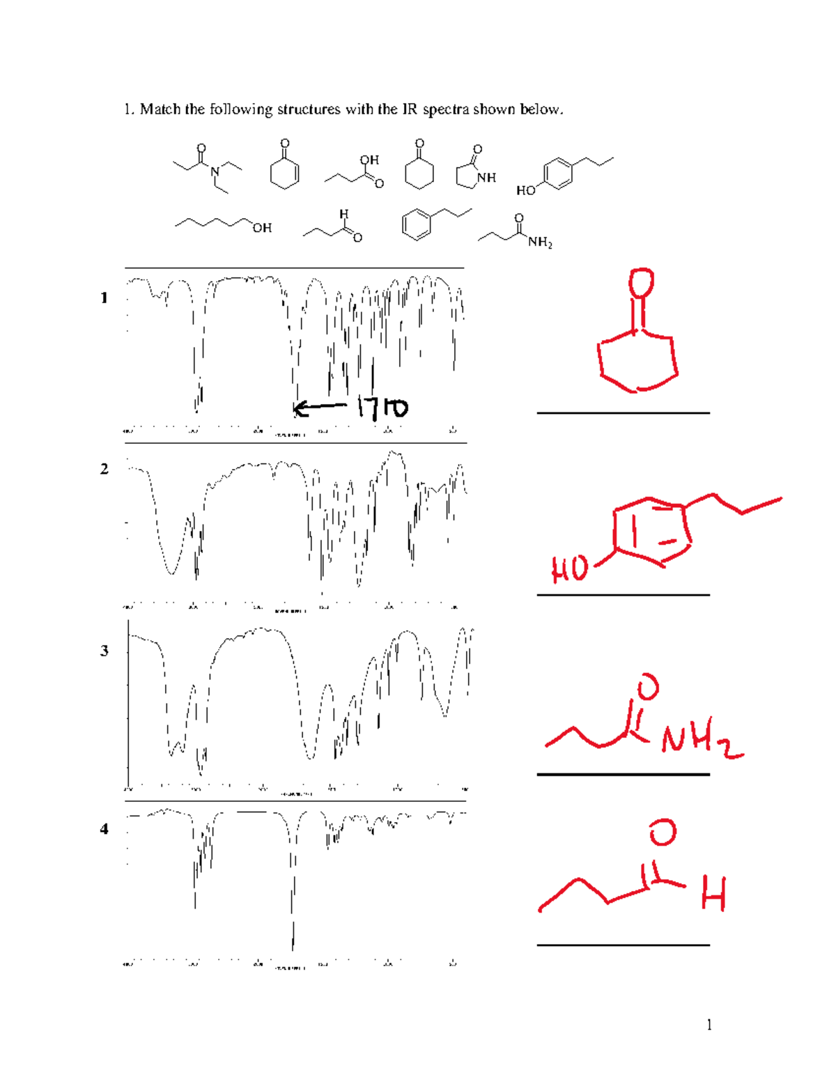 Key Exam 1 Practice Problems: IR, MS, and NMR Analysis (Chem 101) - Studocu