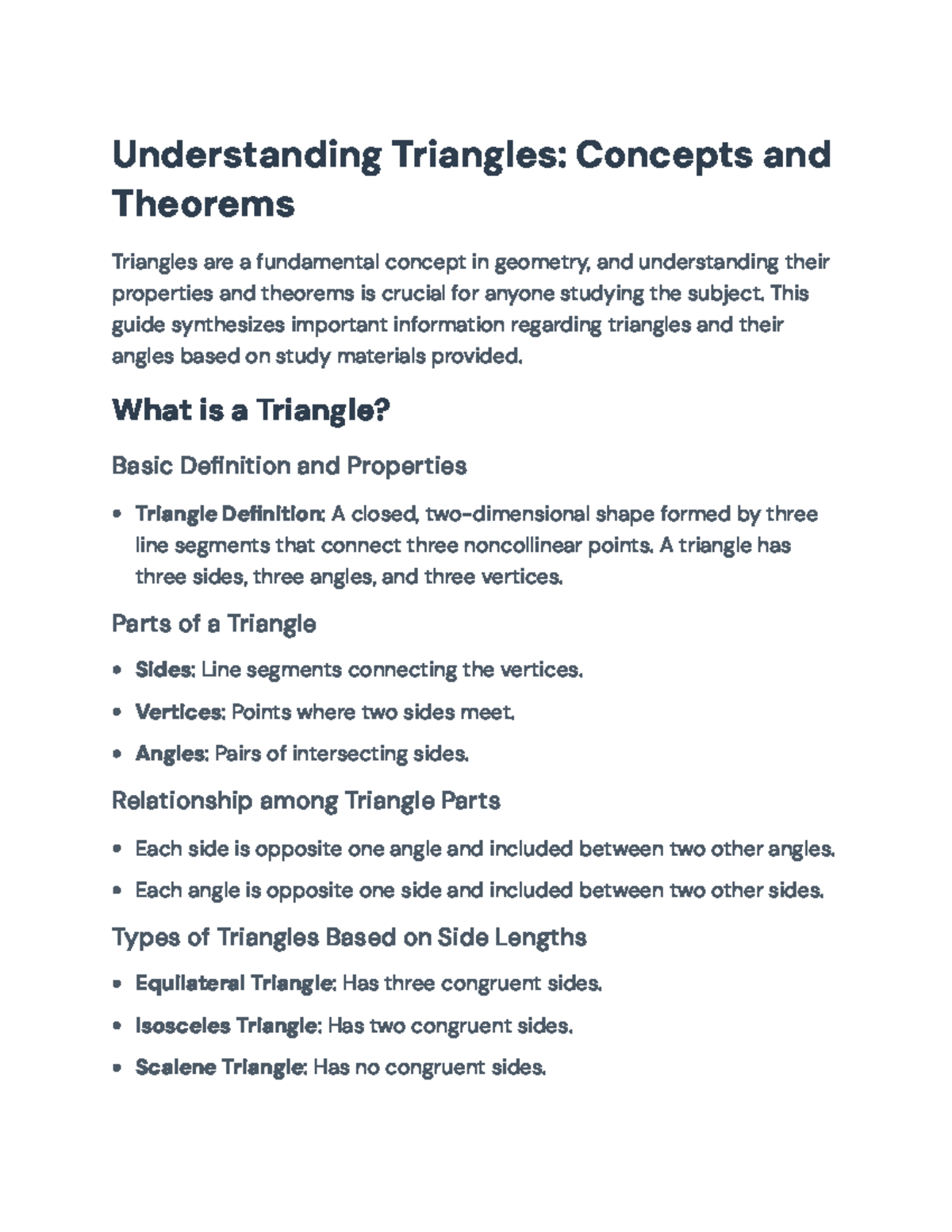Understanding Triangles: Key Concepts, Properties, and Theorems - Understanding Triangles ...