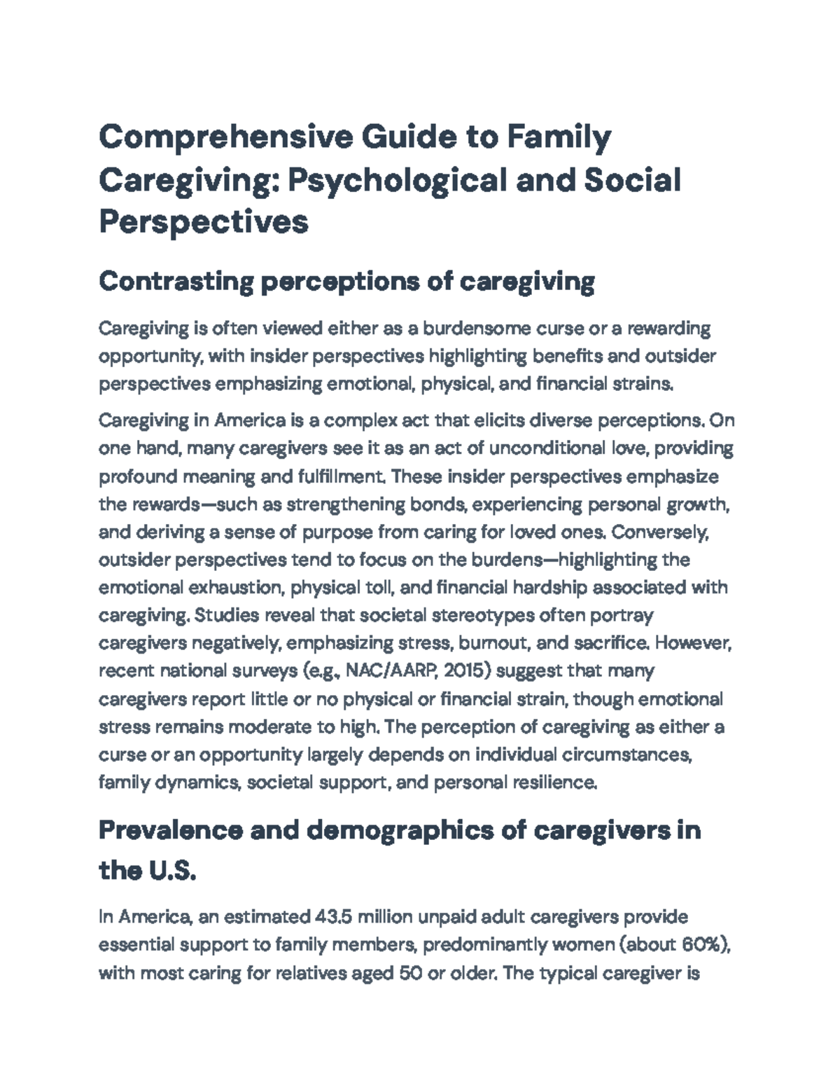 Comprehensive Overview of Family Caregiving: Insights & Strategies ...