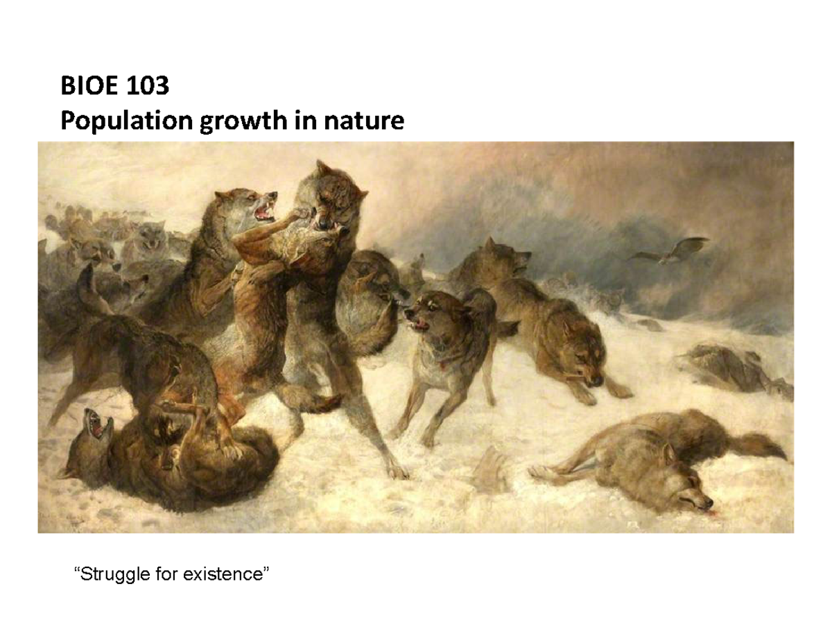 Population Growth in Nature - BIOE 103 Lecture Notes - Studocu