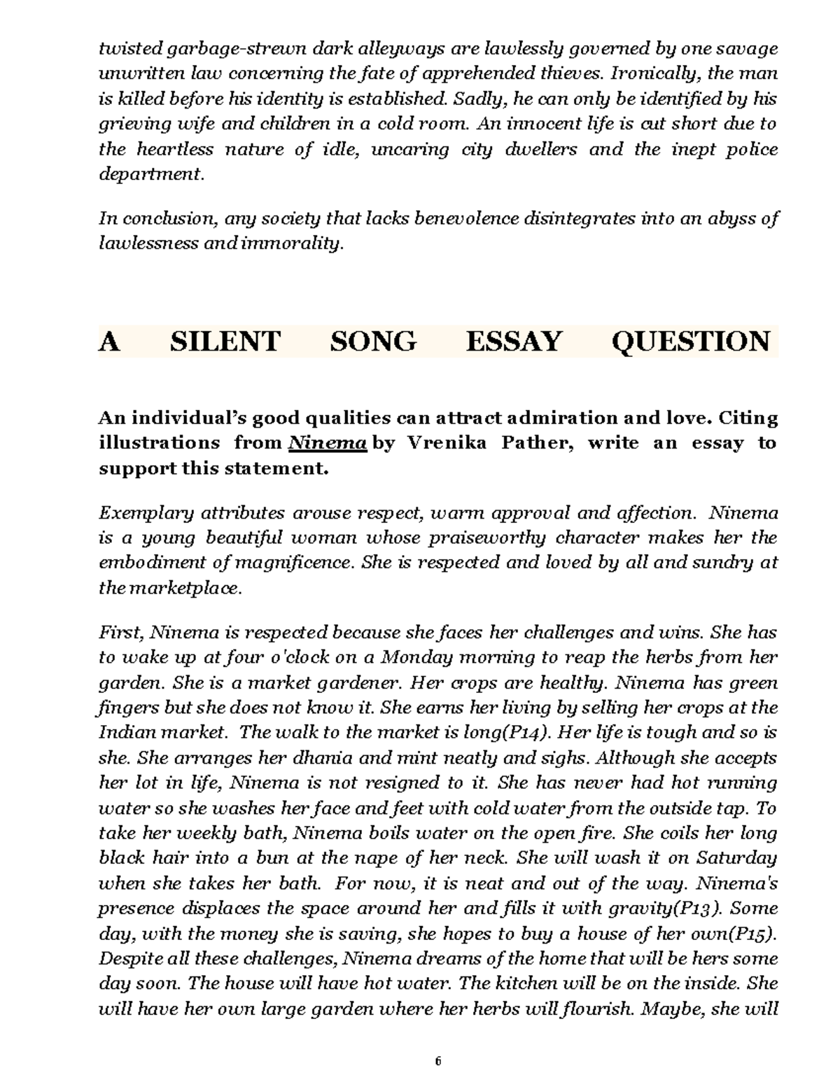 A SILENT SONG ESSAY QUESTION: Exploring the Depths of Suffering and ...