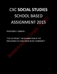 Social-studies-SBA sample - CXC SOCIAL STUDIES SCHOOL BASED ASSIGNMENT ...