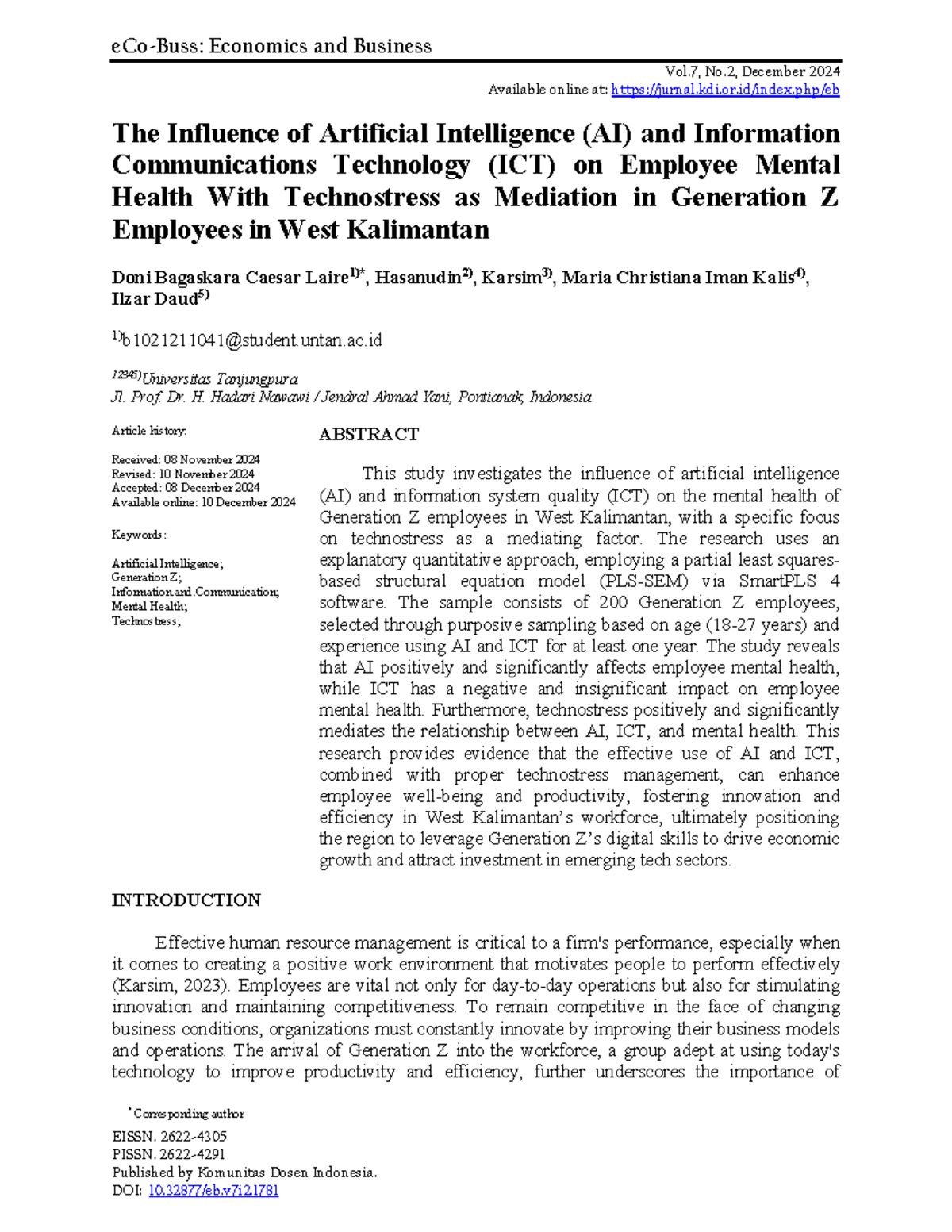The Influence of AI and ICT on Gen Z Mental Health: Technostress ...