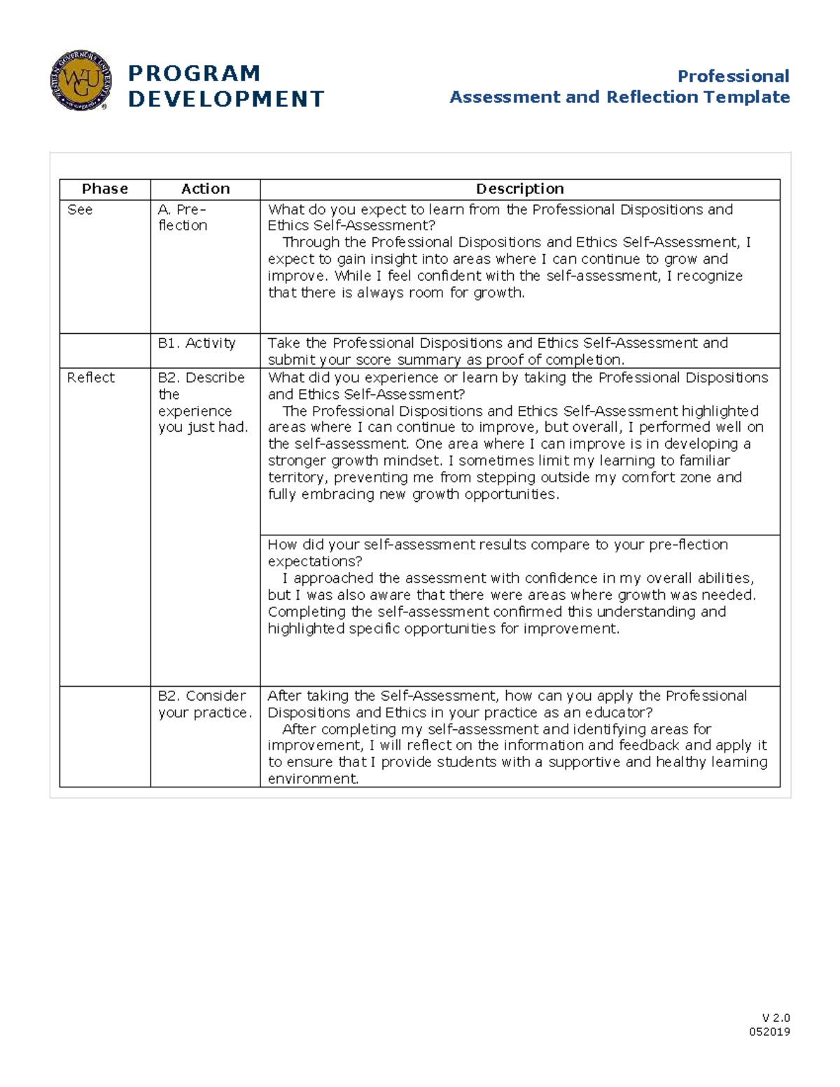 D663 Task 1: Reflection on Professional Dispositions & Ethics - Studocu