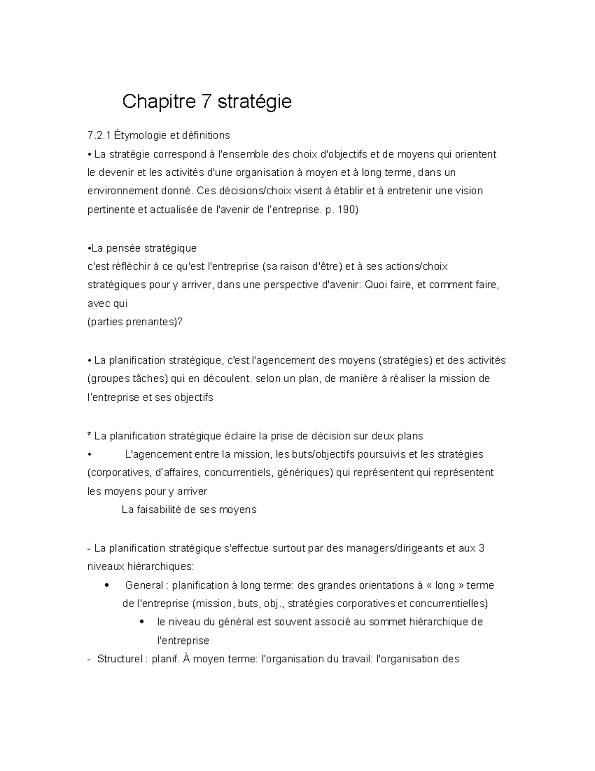 Note de cours chapitre 7 - Chapitre 7 stratégie 7.2 Étymologie et ...