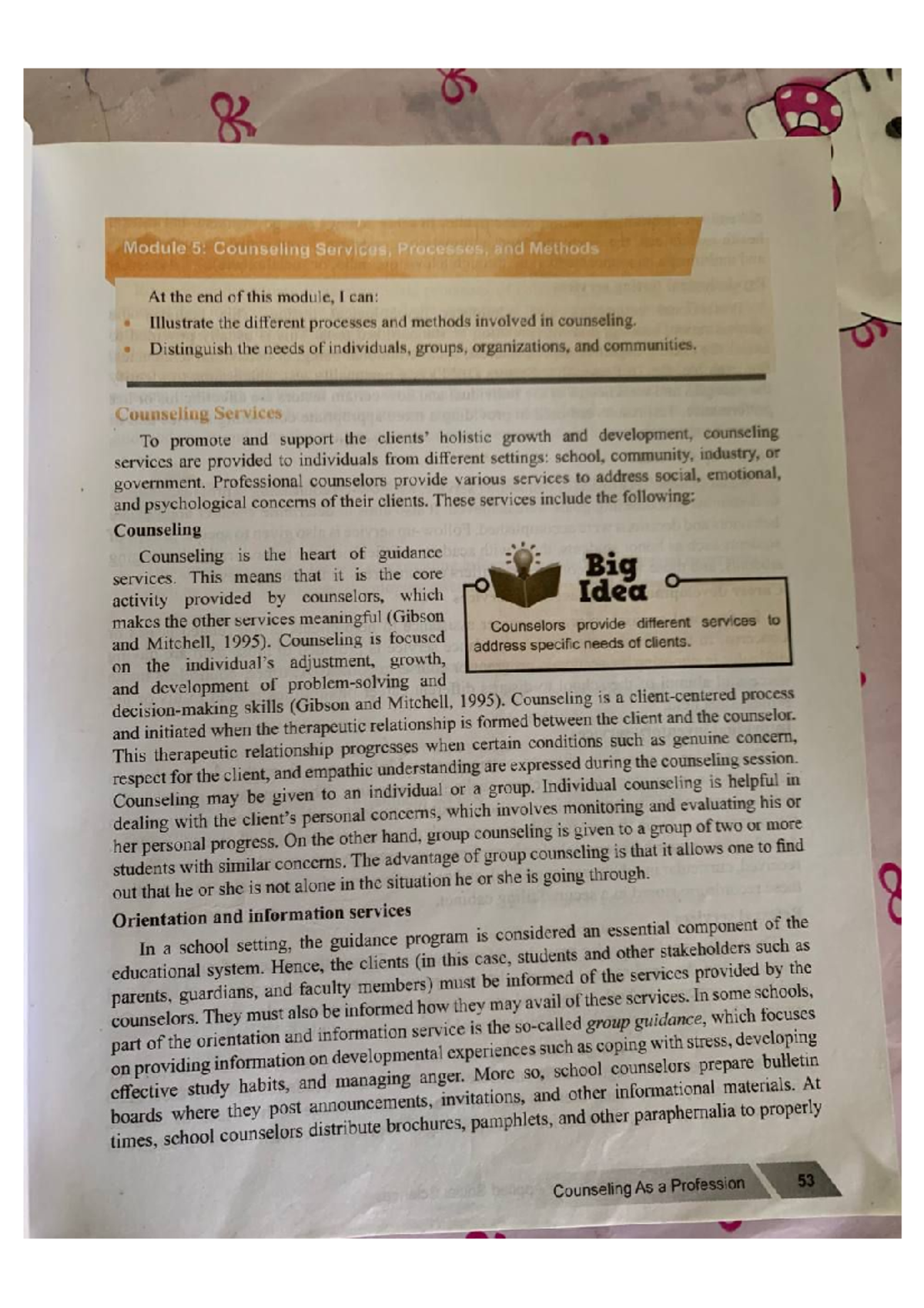 Diass-M5: Counseling Services, Processes, and Methods Overview - Studocu