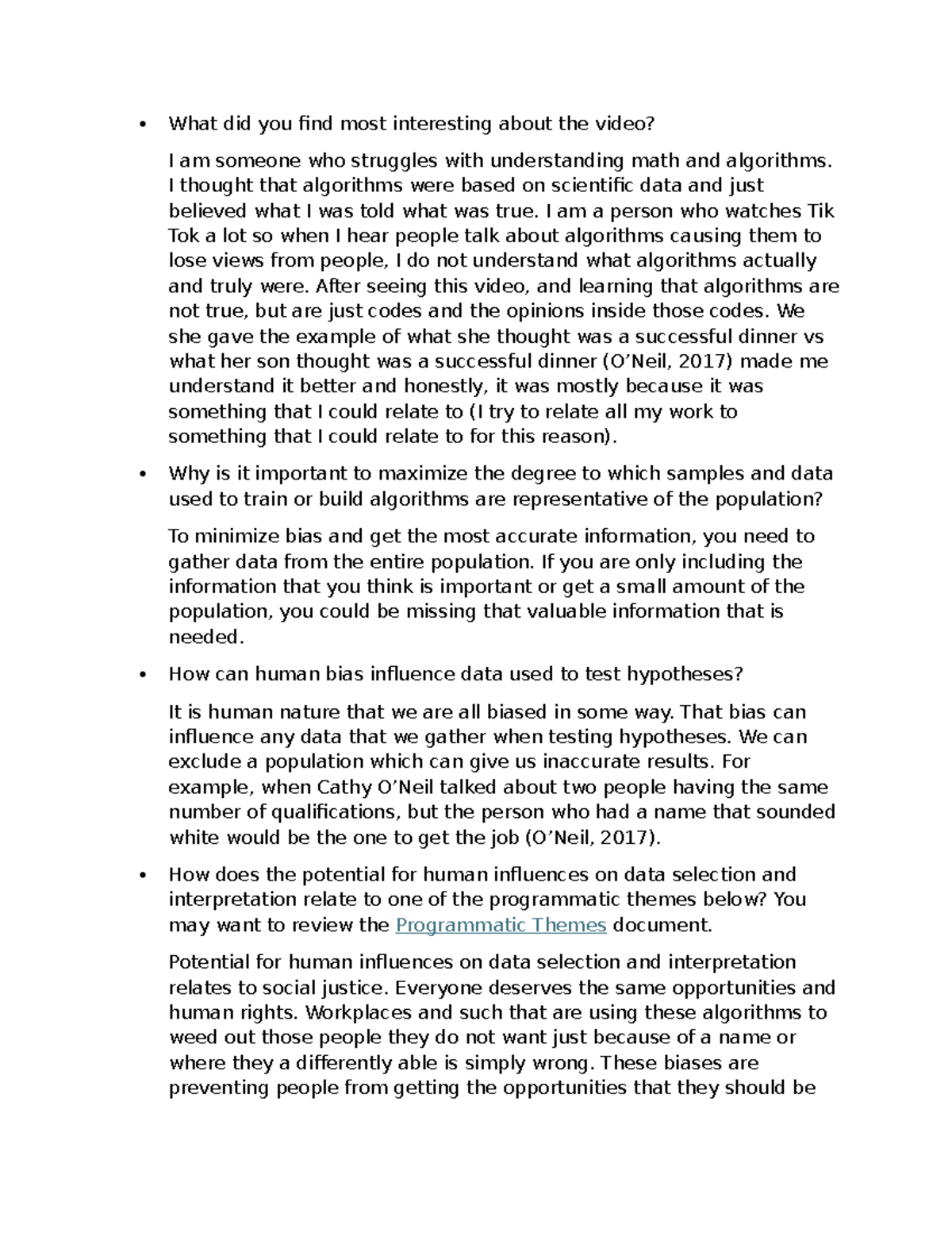 PSY 260 Module 3 Discussion: Understanding Algorithms and Bias - Studocu