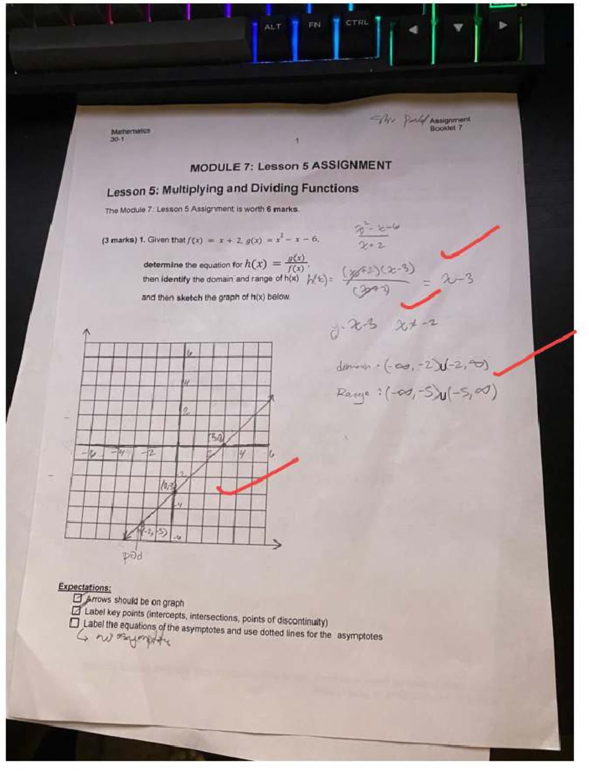 Math 30 Module 7: Lesson 5 Assignment on Functions - Studocu