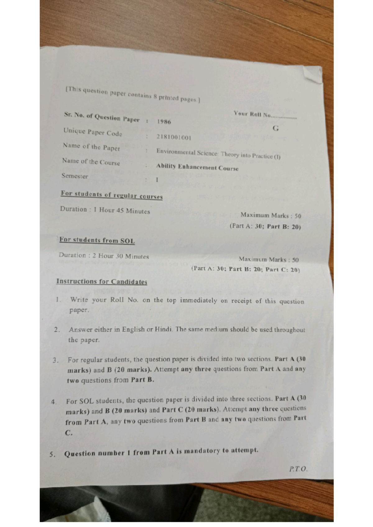 EVS Quiz Question Paper Compilation - Studocu