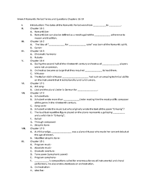 Week 8 Classical Period Terms and Questions Chapters 13-15 - Week 8 ...