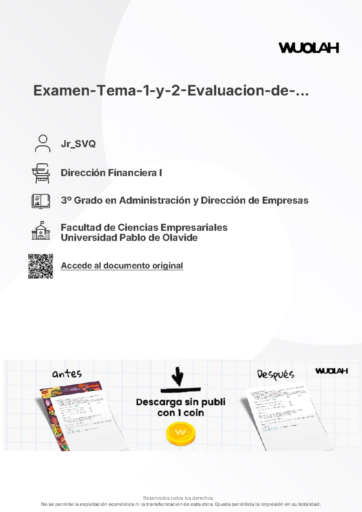 Jr_SVQ - Examen Tema 1 y 2: Evaluación de Obligaciones y Bonos - Studocu