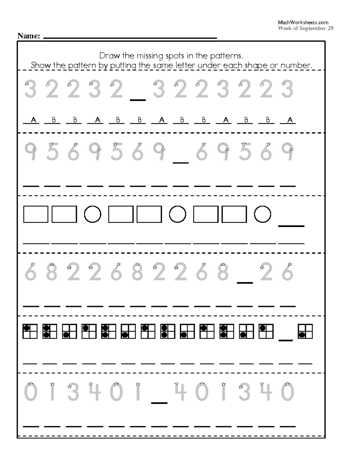 Math Worksheets Grade 1 - Week of September 29 - Studocu