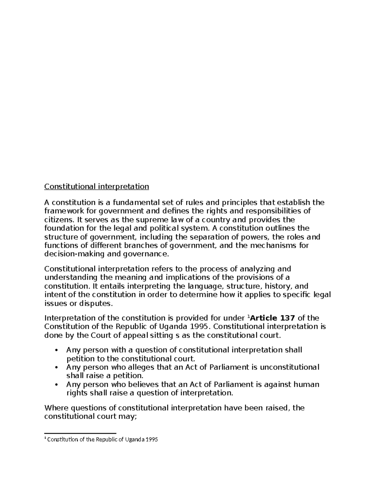 Constitutional Interpretation: Principles and Case Law Analysis (UGA ...