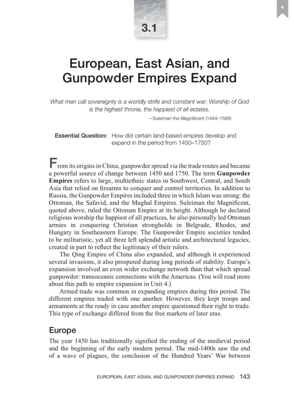 3.1 - Expansion of European, East Asian, and Gunpowder Empires - Studocu